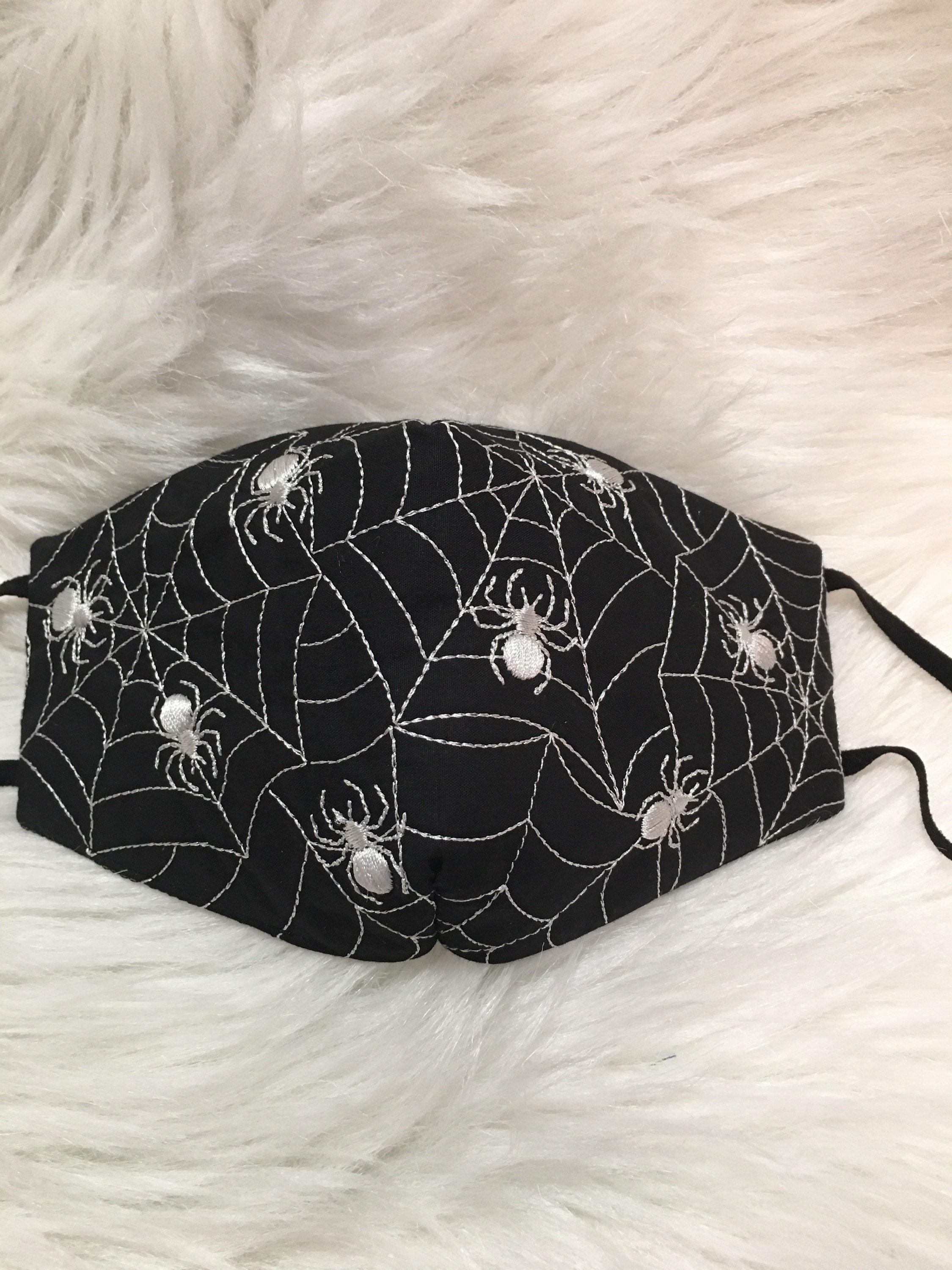 Custom Embroidered Spider Face Mask Spiders in Web Mask - Etsy