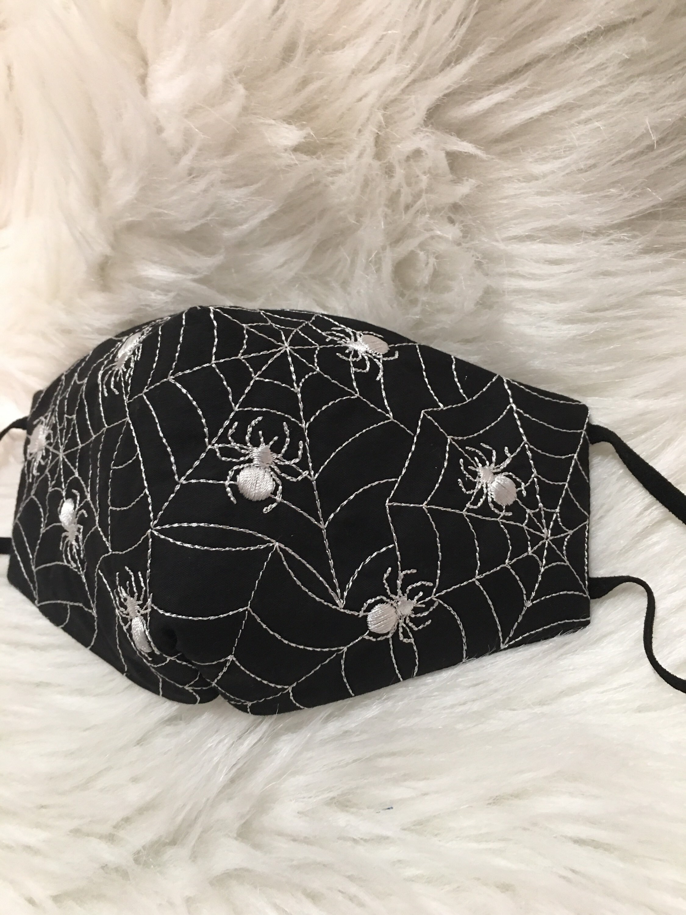 Custom Embroidered Spider Face Mask Spiders in Web Mask - Etsy