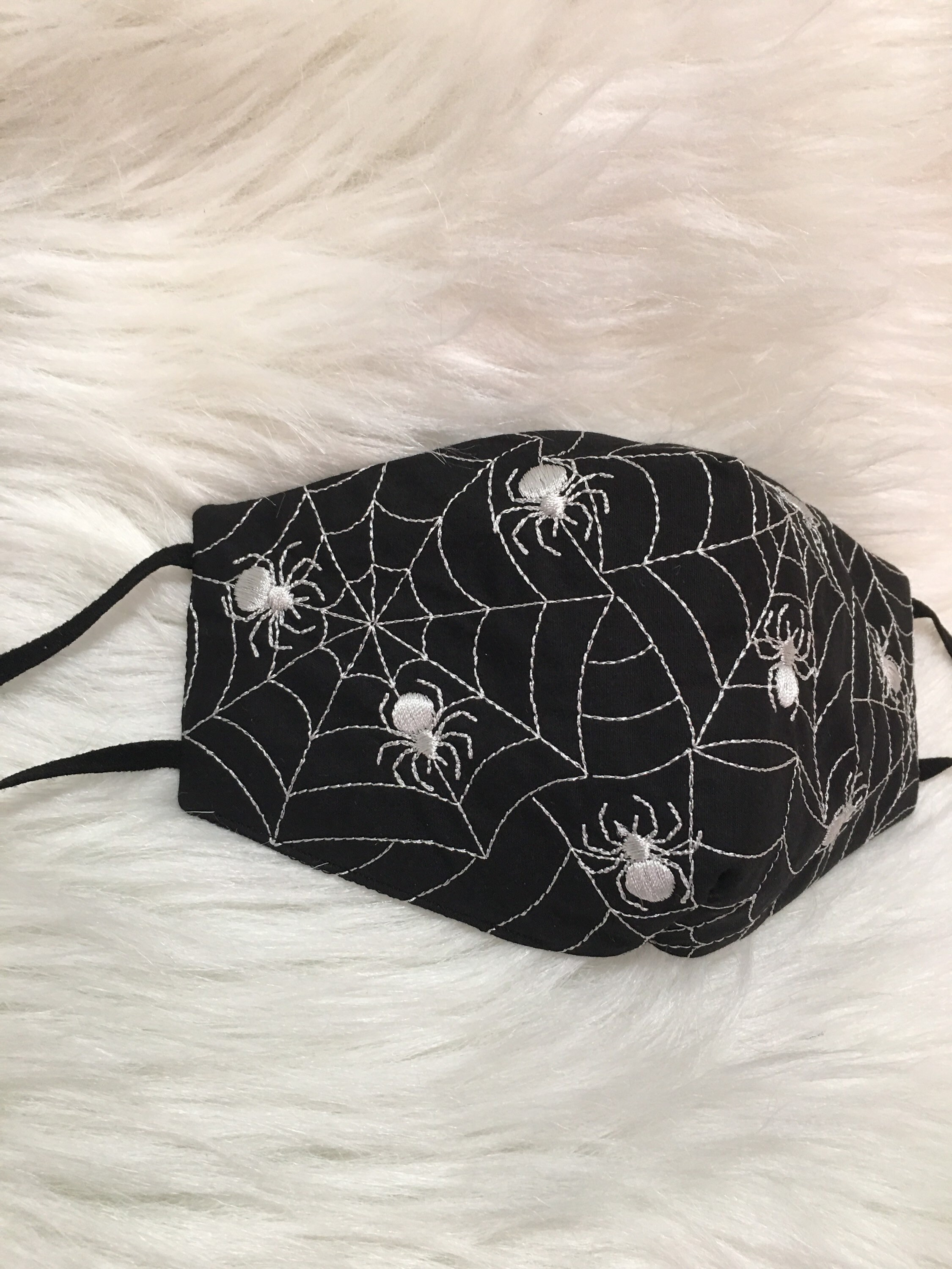 Custom Embroidered Spider Face Mask Spiders in Web Mask - Etsy