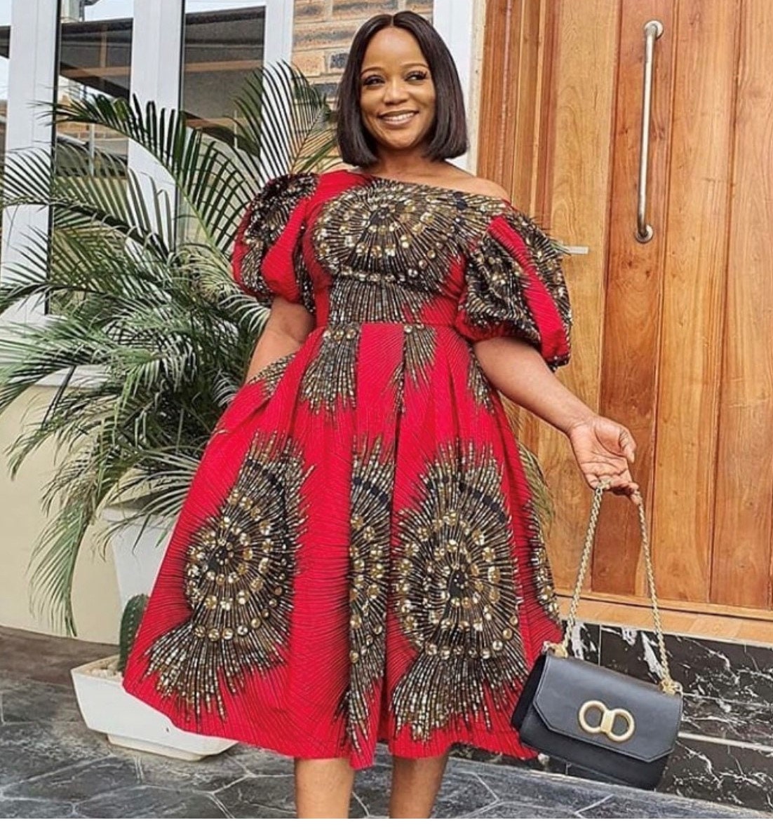 African Print Midi Dress-ankara Midi Dress-african Clothing for Women ...