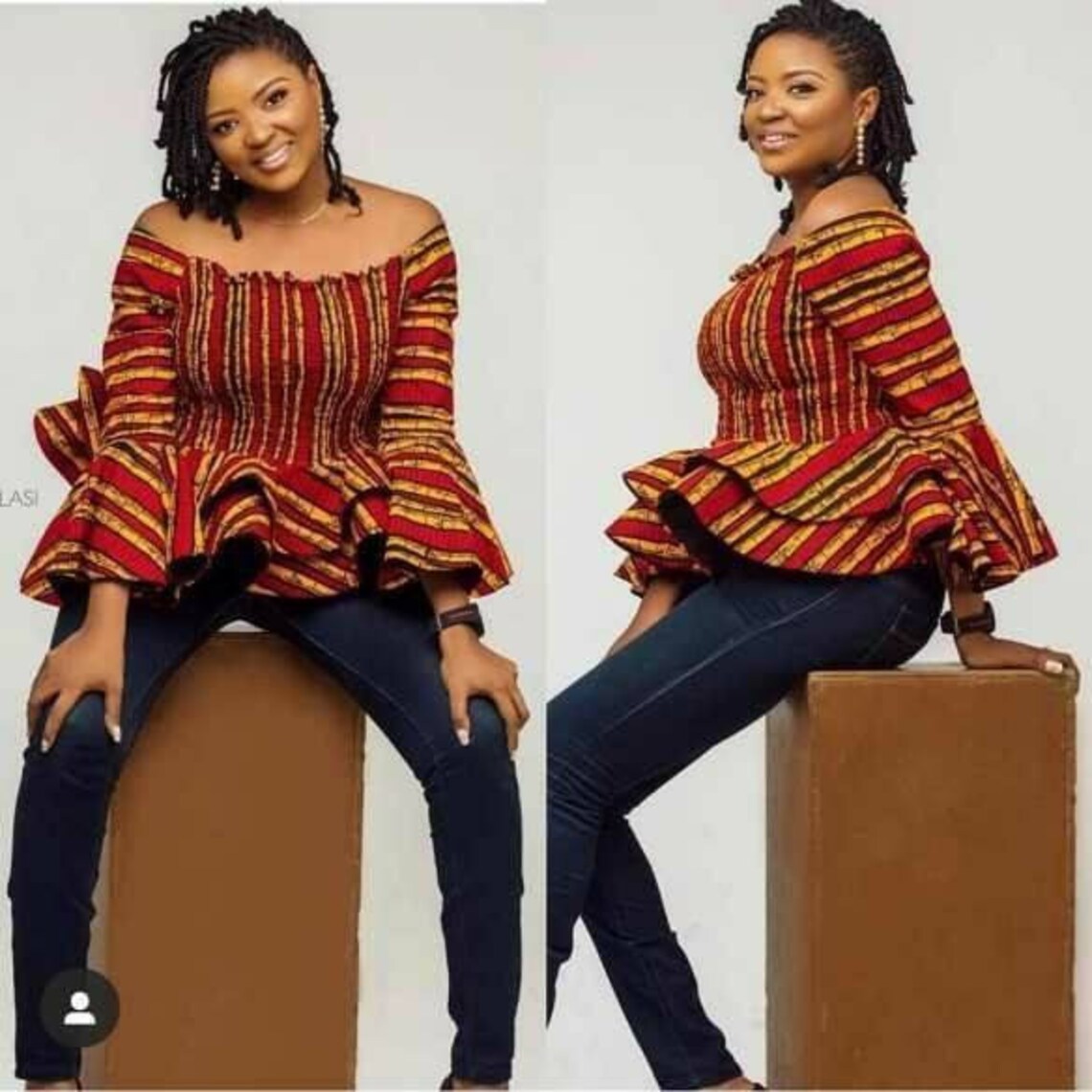 African Print Blouse -african Dress-african-ankara Blouse -african ...