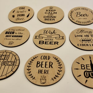 Beer Coaster, Glassware 9 Design Bundle SVG, DXF Laser Cutting File - Etsy
