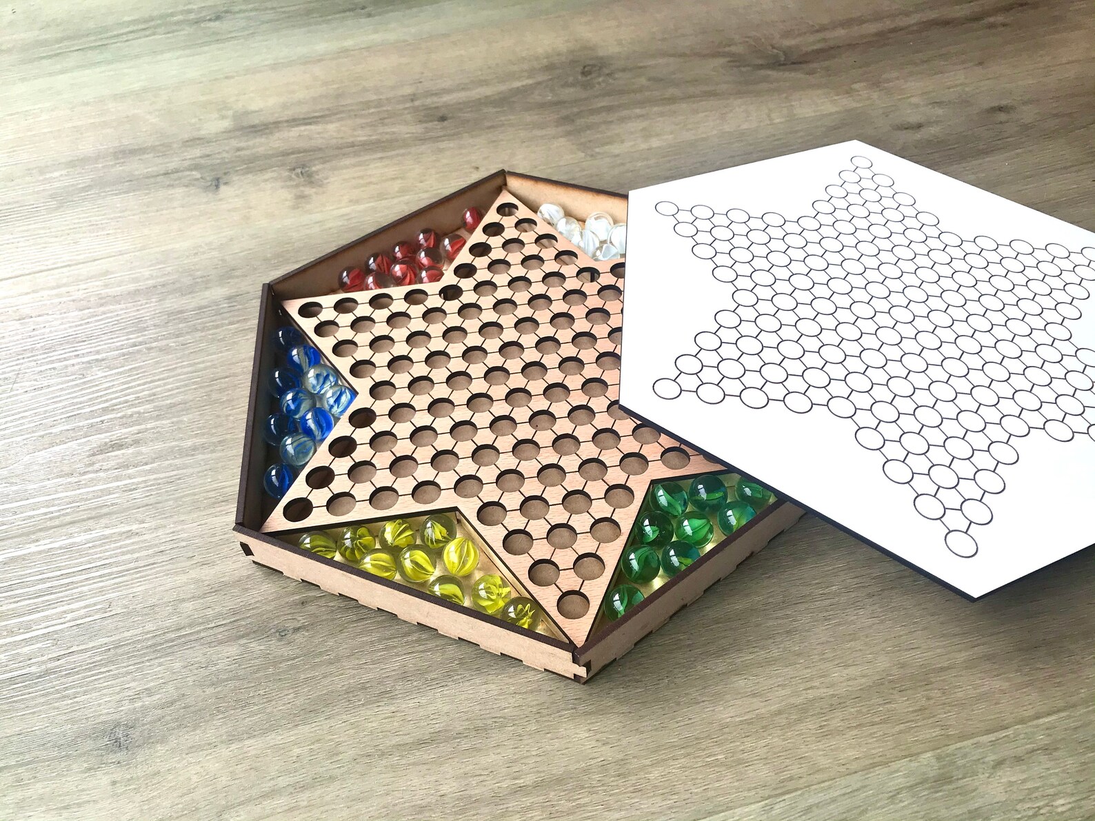 Chinese Chequers Board Game Laser Cutting File SVG DXF - Etsy