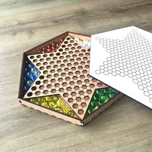 Chinese Chequers Board Game Laser Cutting File - SVG, DXF Digital ...