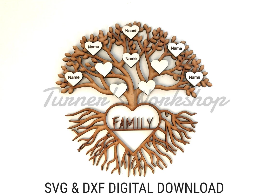 Family Tree Laser Cutting Design File - Digital Download DXF SVG - Etsy
