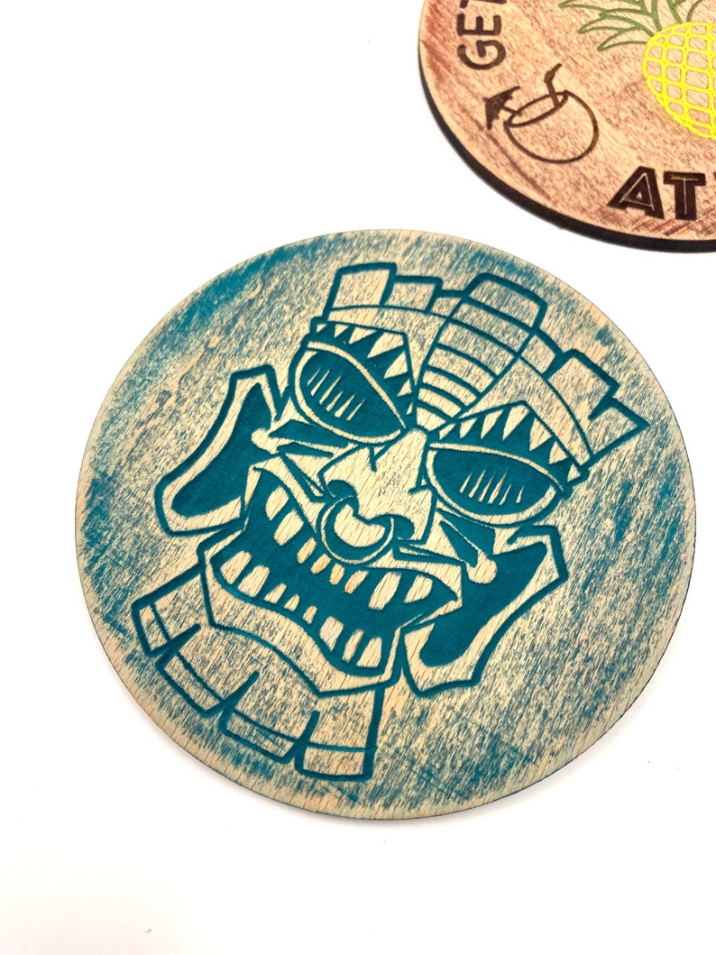 Tiki Bar Coaster Design Bundle - 12 Unique Designs - SVG, DXF Laser ...