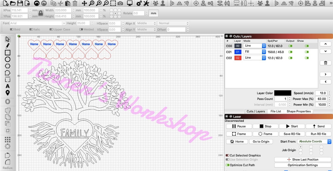 Family Tree Laser Cutting Design File - Digital Download DXF SVG - Etsy