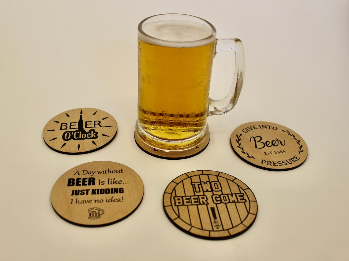 Beer Coaster Glassware 9 Design Bundle SVG DXF Laser Cutting - Etsy Canada