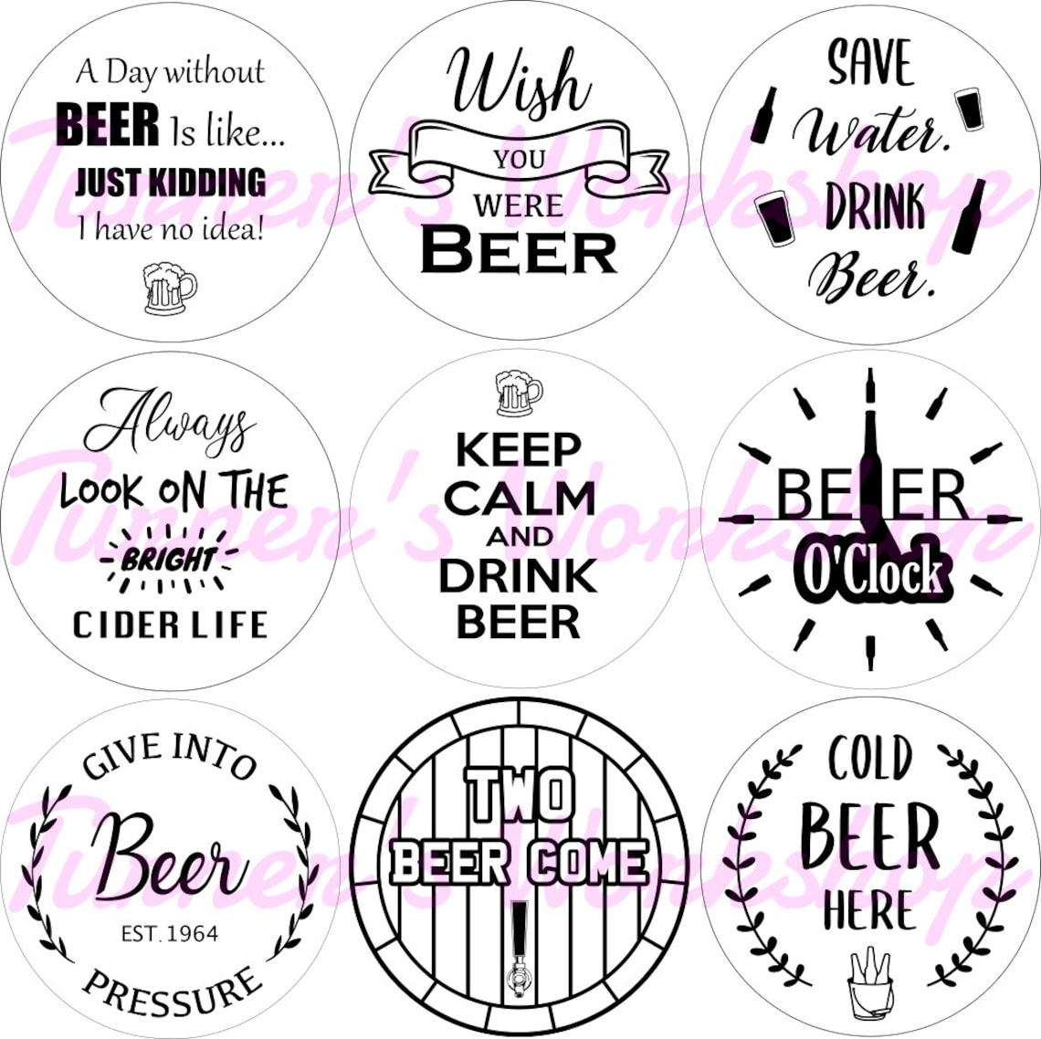 Beer Coaster Glassware 9 Design Bundle SVG DXF Laser Cutting - Etsy Canada