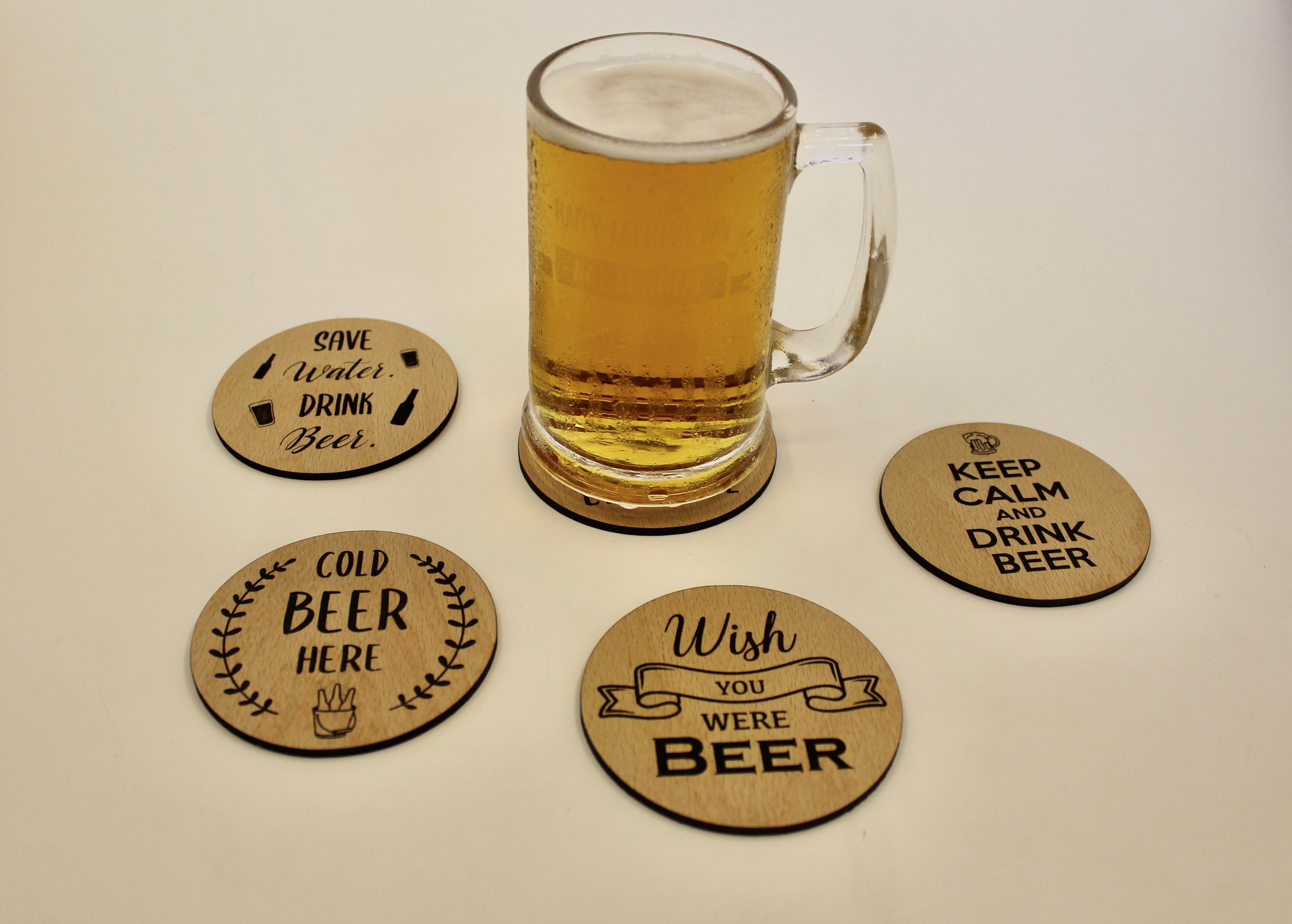 Beer Coaster Glassware 9 Design Bundle SVG DXF Laser Cutting - Etsy