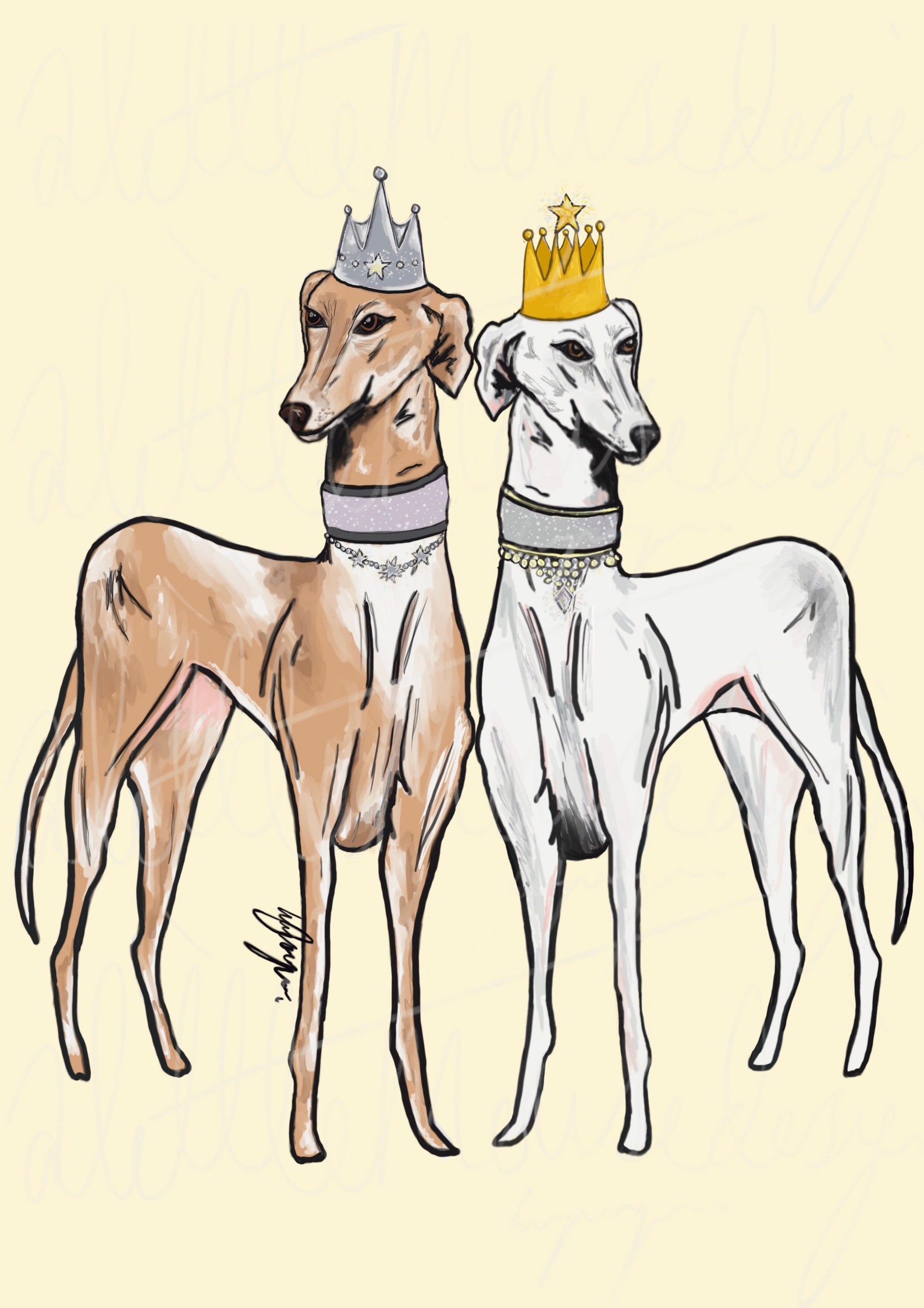 The Royal Greyhound Prints | Etsy