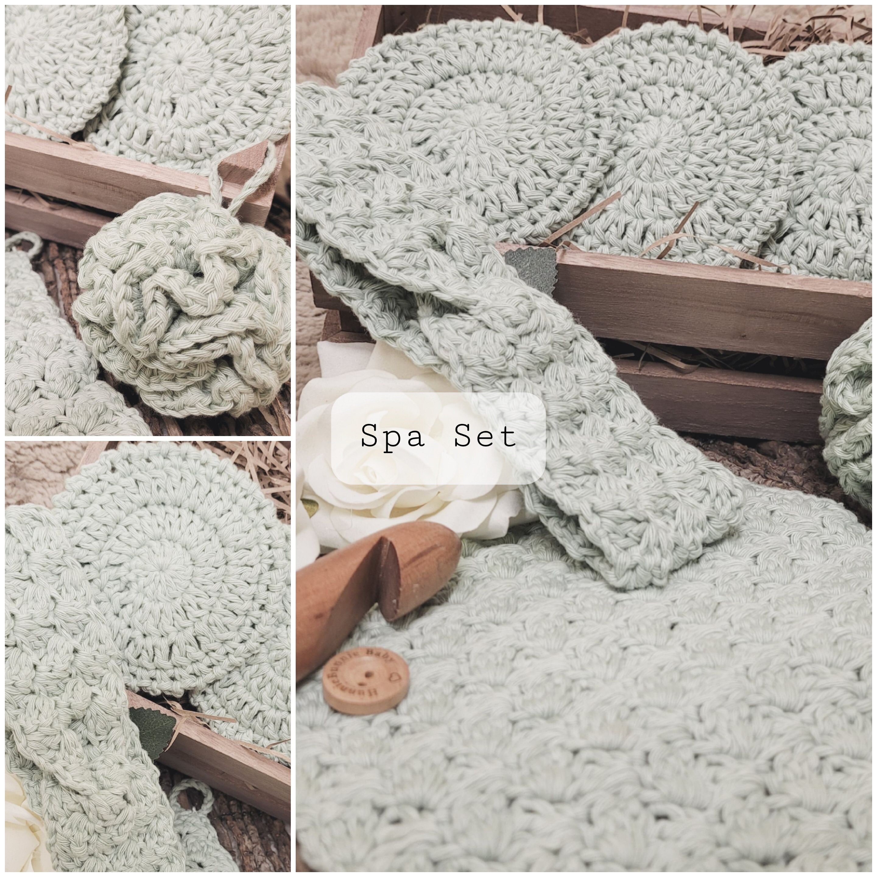Crochet Spa Set, PDF DIGITAL DOWNLOAD, Crochet Pattern, Instant ...