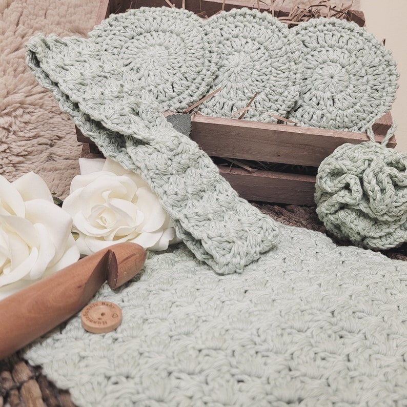 Crochet Spa Set, PDF DIGITAL DOWNLOAD, Crochet Pattern, Instant ...