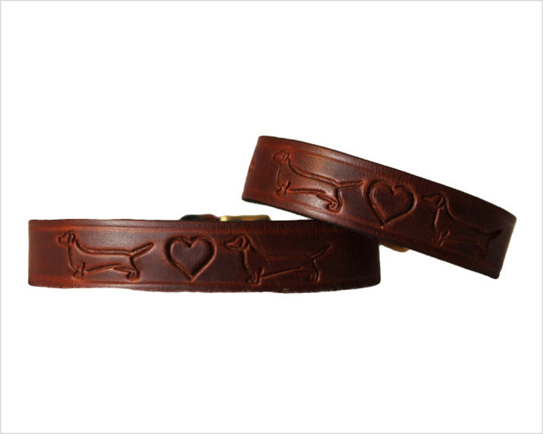 Signature Leather " Standard" Dachshund Collars. Softest British ...