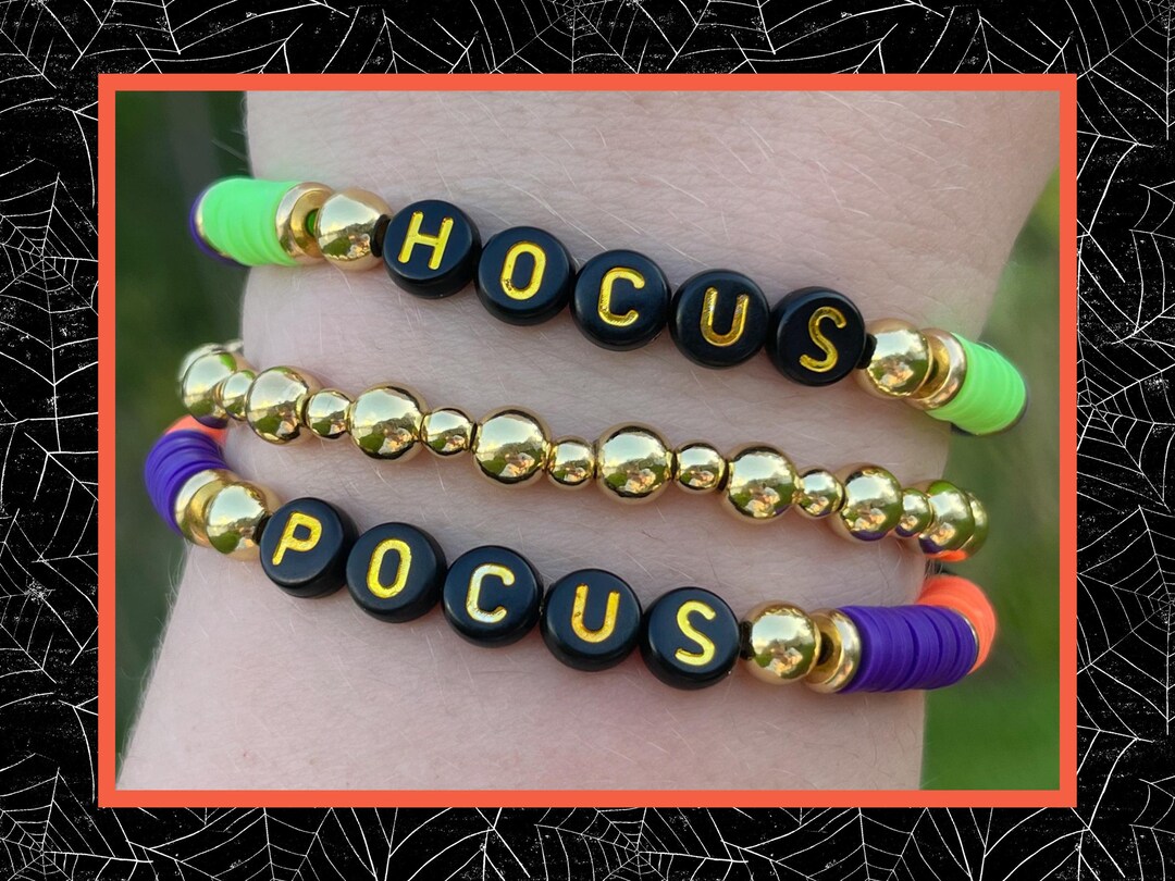Hocus Pocus Halloween Heishi Bead Stretch Bracelet Set Hocus Pocus ...