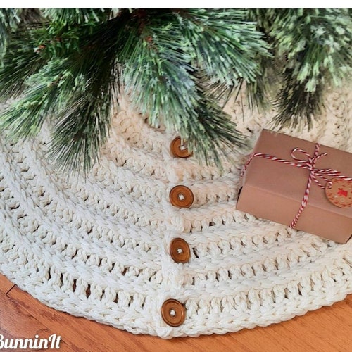 Farmhouse Christmas Tree Skirt / Crochet Rustic Christmas Tree - Etsy