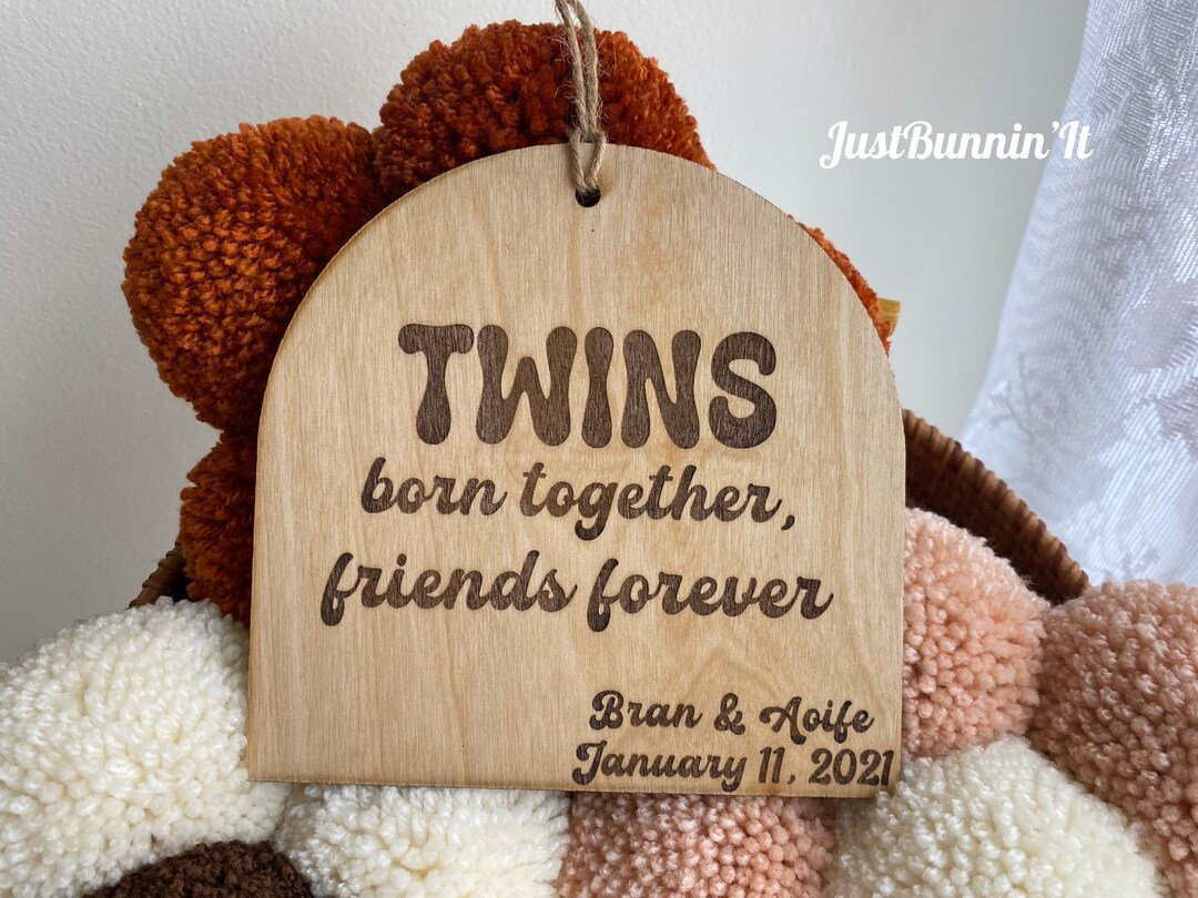 Custom Twins Sign Wall Hanging, Twins Baby Gift, Twins Wall Art, Twins ...
