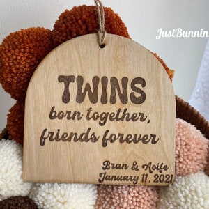 Custom Twins Sign Wall Hanging, Twins Baby Gift, Twins Wall Art, Twins ...