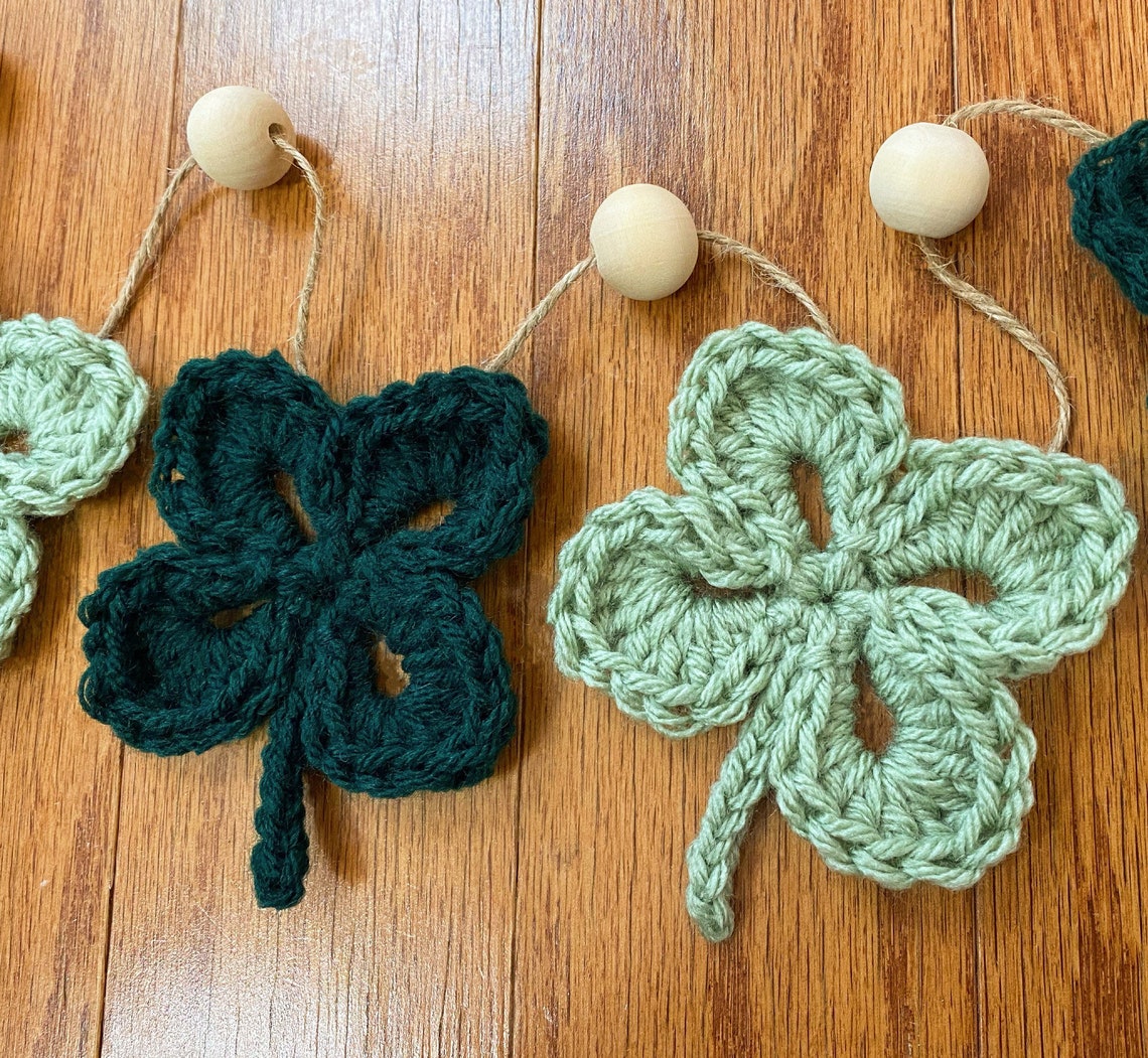 Lucky 4 Leaf Clover Crochet Pattern / Shamrock Crochet Pattern (PATTERN ...
