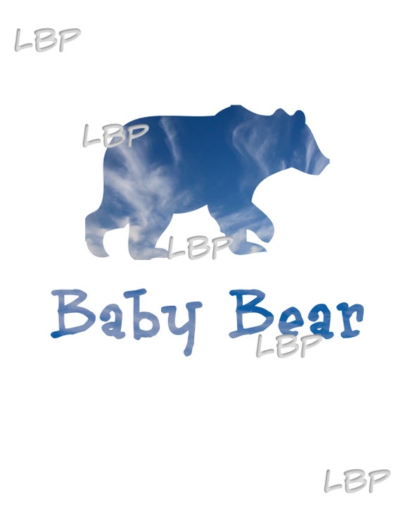 Baby Bear Cloud Print and Cloud Font Great graphic for | Etsy