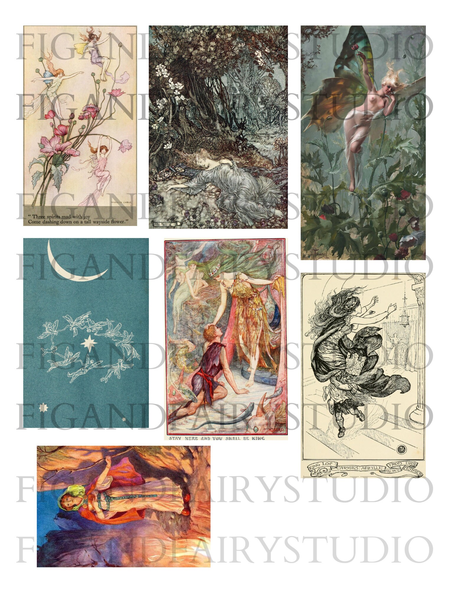 Vintage Fairy Fairies Magical Fairytale, Junk Journal, Mixed Media ...