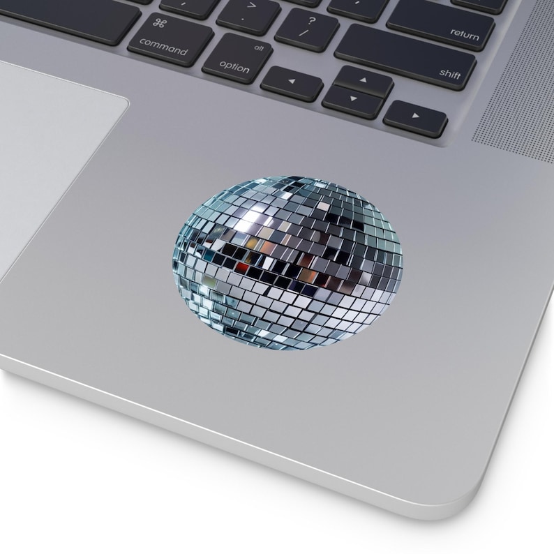 Disco Mirror Ball Sticker Decal, 4 Sizes, Silver Art Vinyl Laptop, Cute Waterbottle Tumbler ...
