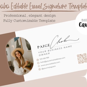 Professional Email Signature Template With QR Code & Photo, Editable ...