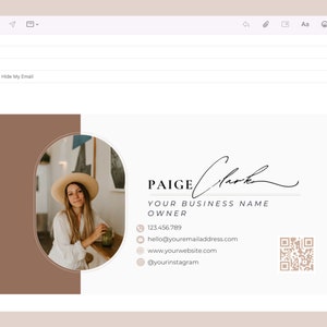 Professional Email Signature Template With QR Code & Photo, Editable ...