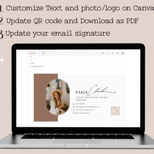 Professional Email Signature Template With QR Code & Photo, Editable ...