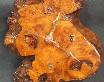 Vintage Burl Wood Wall Clock - Etsy