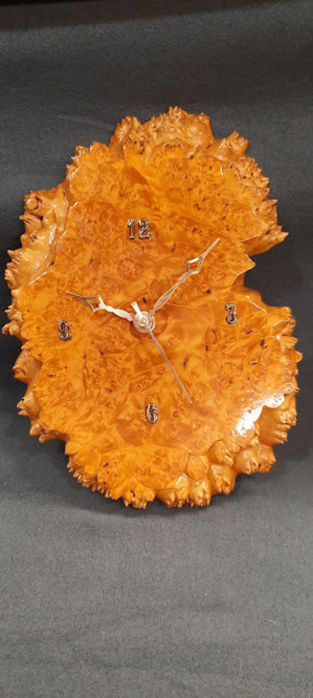 Natural Live Edge- Spaulted MAPLE BURL Wood - Wall Clock- - Etsy