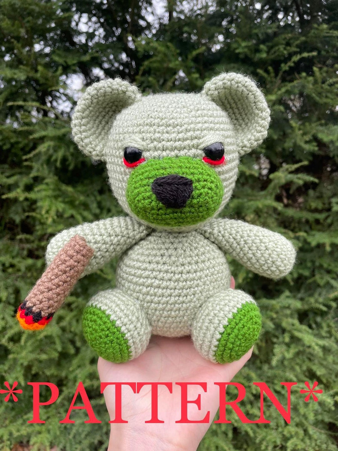 Stoned Bear Crochet Pattern | 420 Crochet Patterns | Ganja Gang | Pot ...