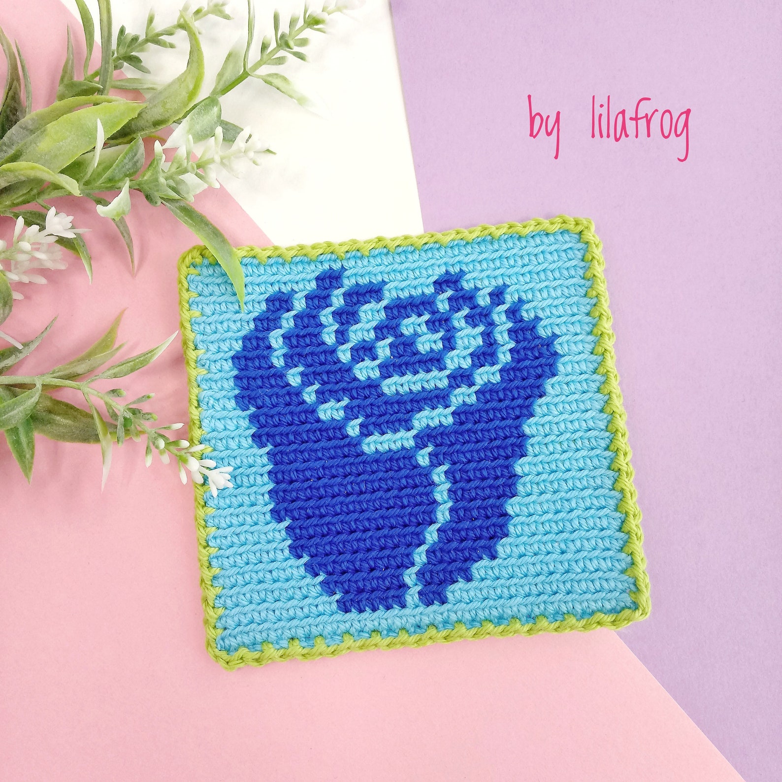 Tapestry Crochet Pattern Coaster, Crochet Coaster Rose Pattern, Rose ...
