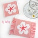 Tapestry Crochet Coaster Sakura Flower, Crochet Coaster Flower, Cute ...