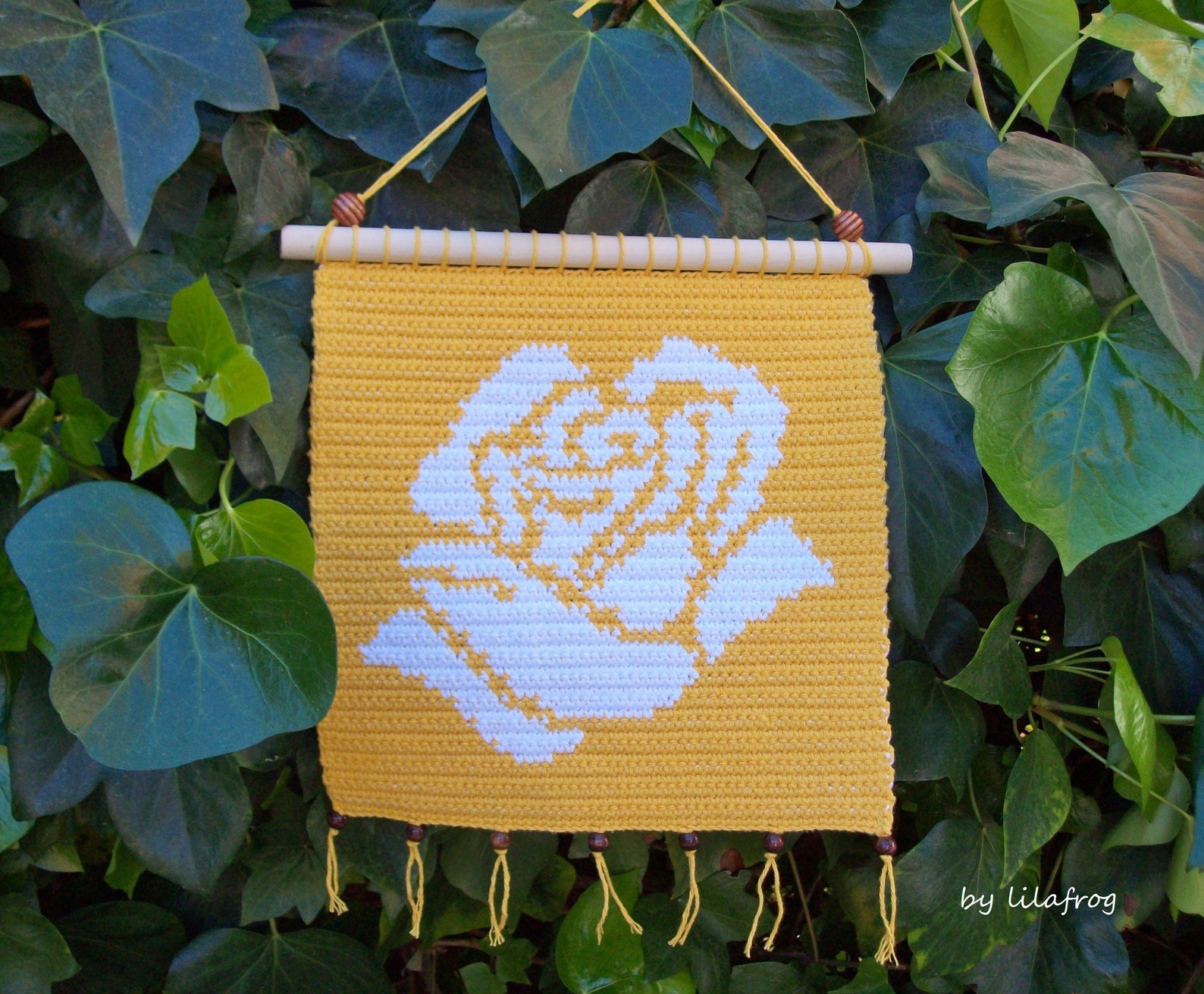 PATTERN - Rose Tapestry Crochet Wall Hanging, Reversible, Instant ...