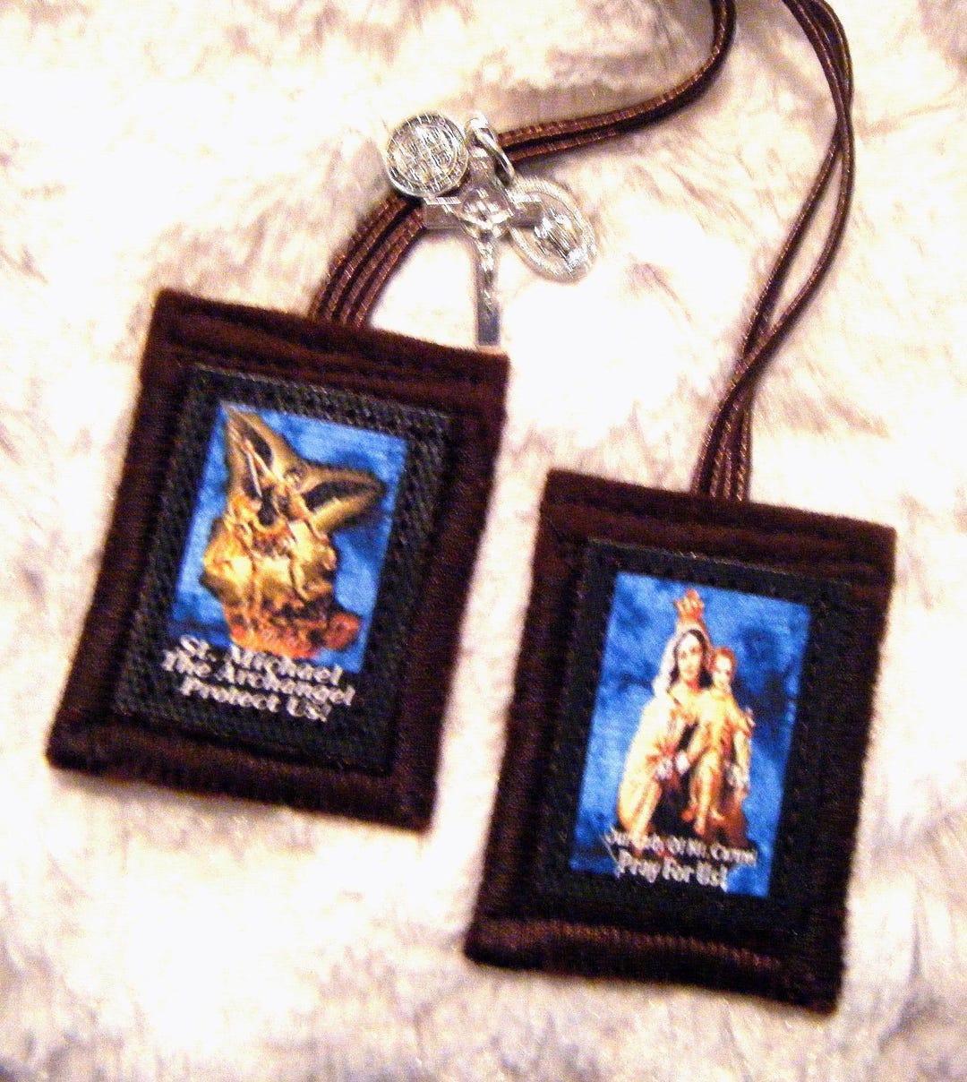 St. Michael the Archangel Brown Scapular Handmade 100% Wool in USA - Etsy