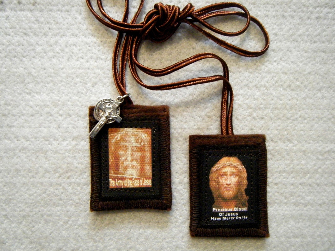 Scapular of the Passion of Christ Brown Scapular 100% Wool Handmade in ...