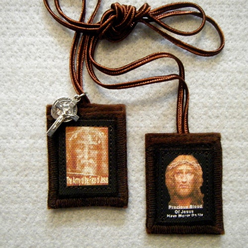 Scapular of the Passion of Christ Brown Scapular 100% Wool - Etsy
