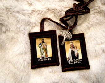 St. Michael the Archangel Brown Scapular Handmade 100% Wool in | Etsy