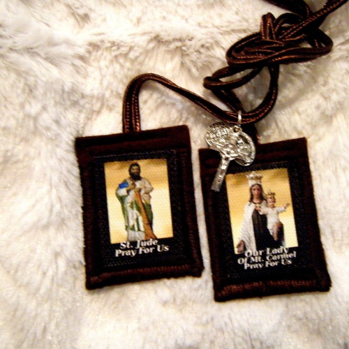 St. Michael the Archangel Brown Scapular Handmade 100% Wool in - Etsy
