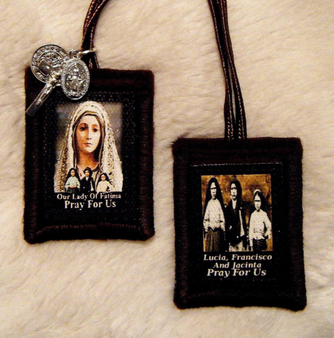 Our Lady of Fatima Brown Scapular Handmade in USA 100% Wool - Etsy