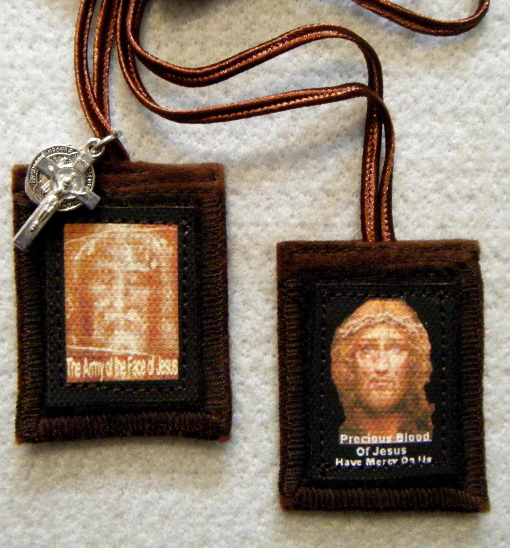 Scapular of the Passion of Christ Brown Scapular 100% Wool Handmade in ...