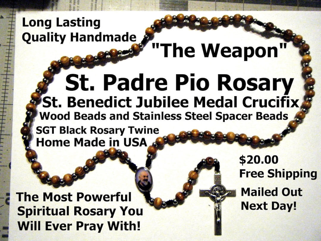 St. Padre Pio Rosary (THE WEAPON) Handmade in the USA - Etsy