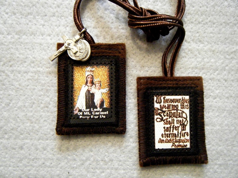 Our Lady of Mt Carmel Brown Scapular 100% Wool Handmade in USA - Etsy