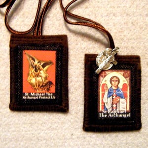 St. Raphael the Archangel and St. Michael the Archangel Brown Scapular ...