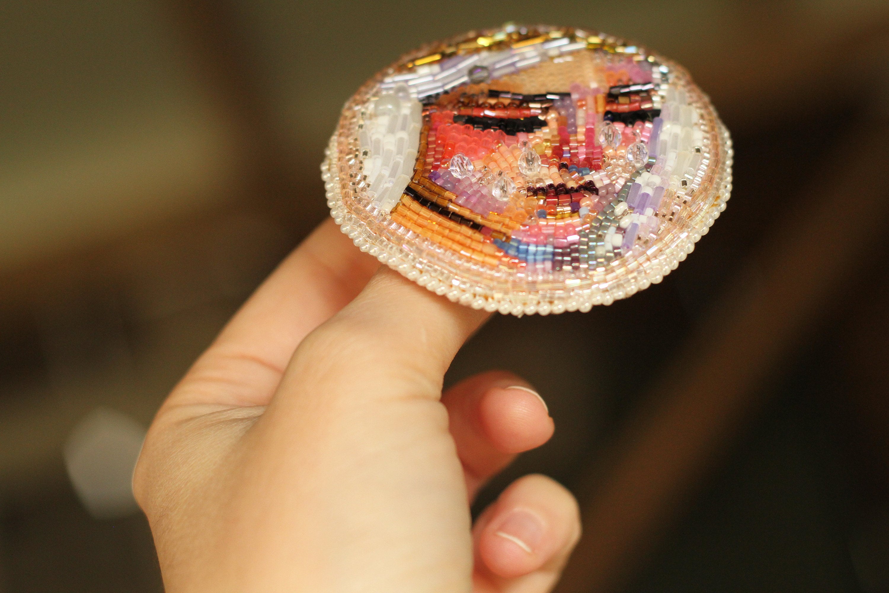 Beaded Portrait Brooch, Virgin Mary Embroidery, Virgin Mary, Virgin ...