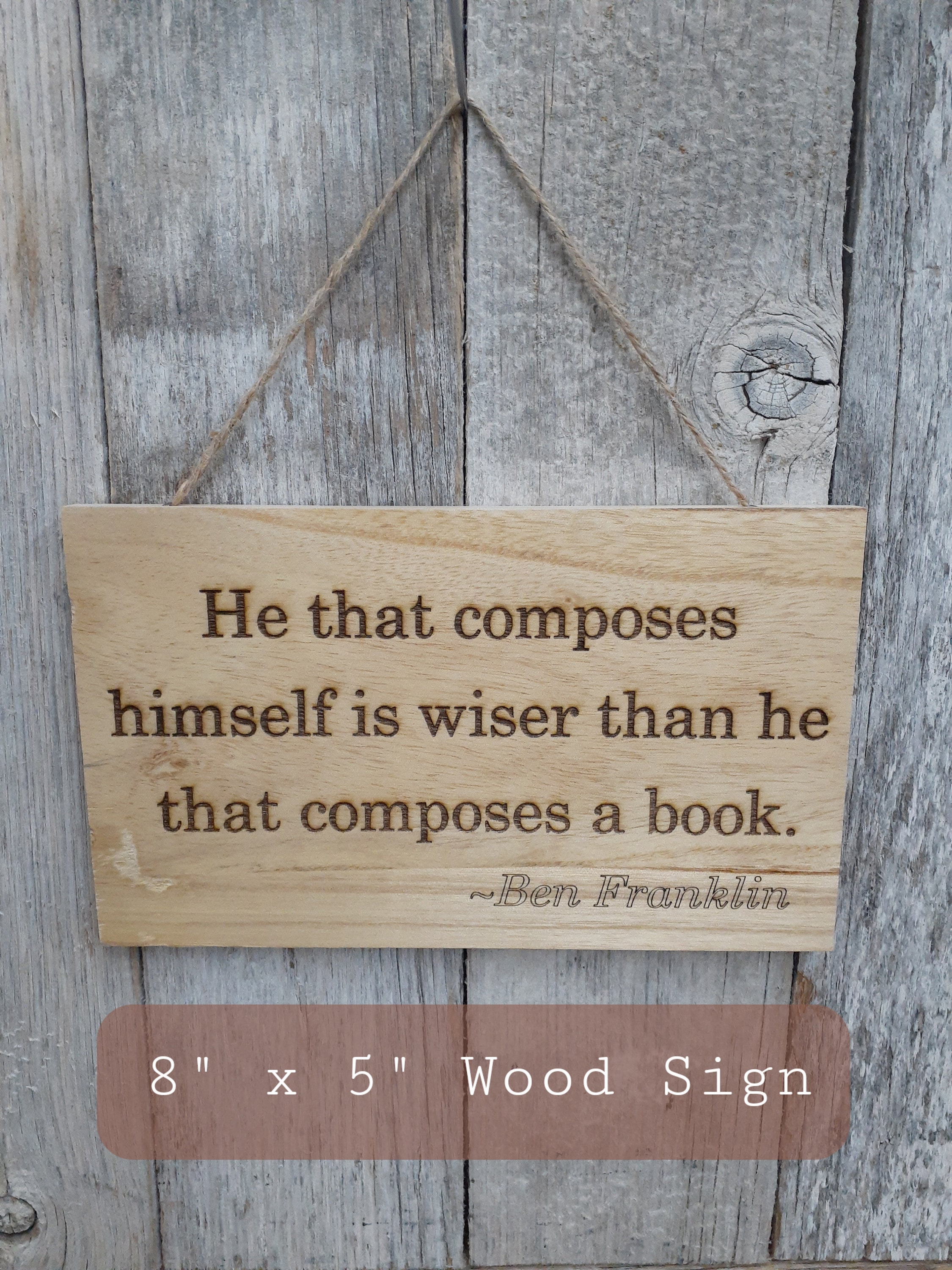 Custom Engraved Wood Sign. Two Sided Wall Hanging. Personalized Laser ...