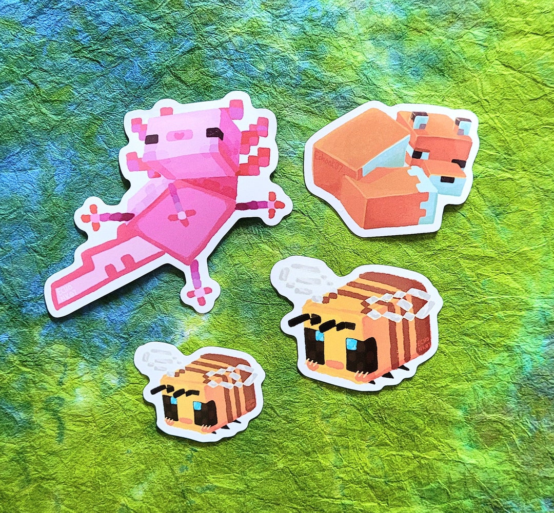Minecraft Bee, Axolotl and Fox Stickers! - Etsy