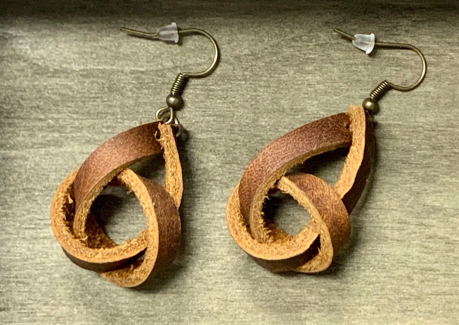 Genuine Leather Knot Earrings - Etsy