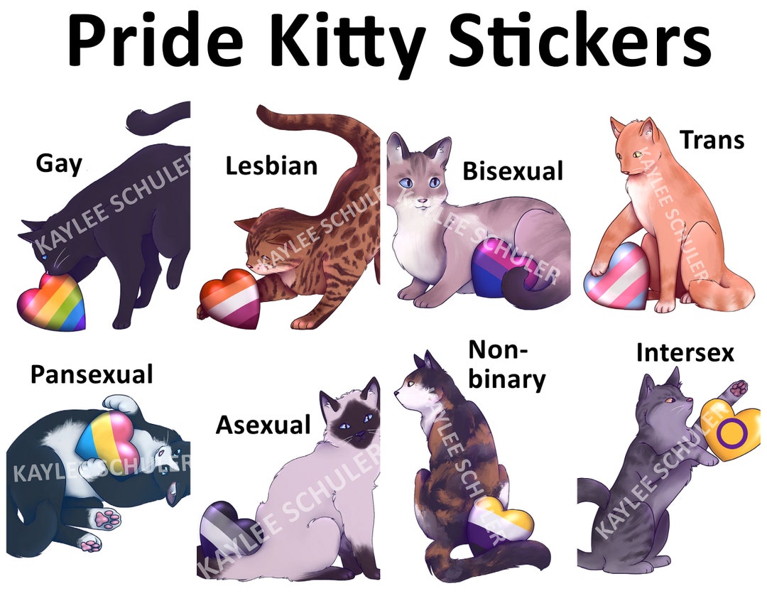 Pride Kitty Stickers - Etsy